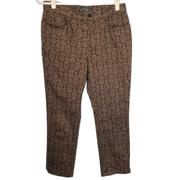 Lauren Ralph Lauren | Pants & Jumpsuits | Lauren Ralph Lauren Womens 2 Brown Tapestry Strai ...
